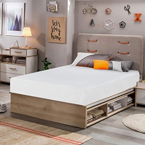FLL Queen Mattress, 8 inch Medium Firm Feel Gel Memory Foam Mattress with CertiPUR-US Certified Queen Size Mattresses for Cool Sleep & Pressure Relief (White)