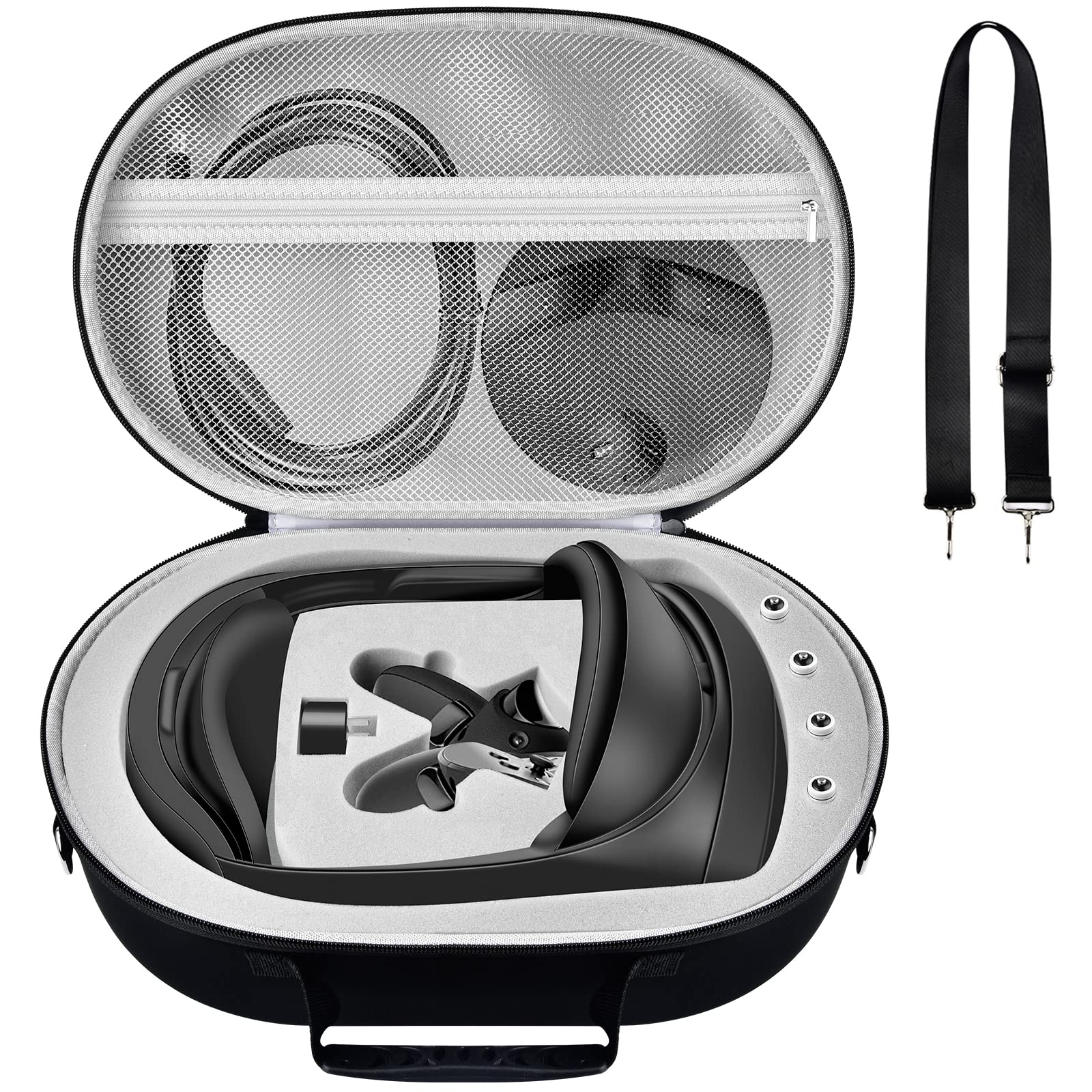 Carrying Case Compatible with Meta Quest Pro/ for Meta Quest 3, Virtual Reality Headset Game System Storage Holder, VR Accessories Travel Organizer for Controllers, Charging Dock, Cables (Box Only)