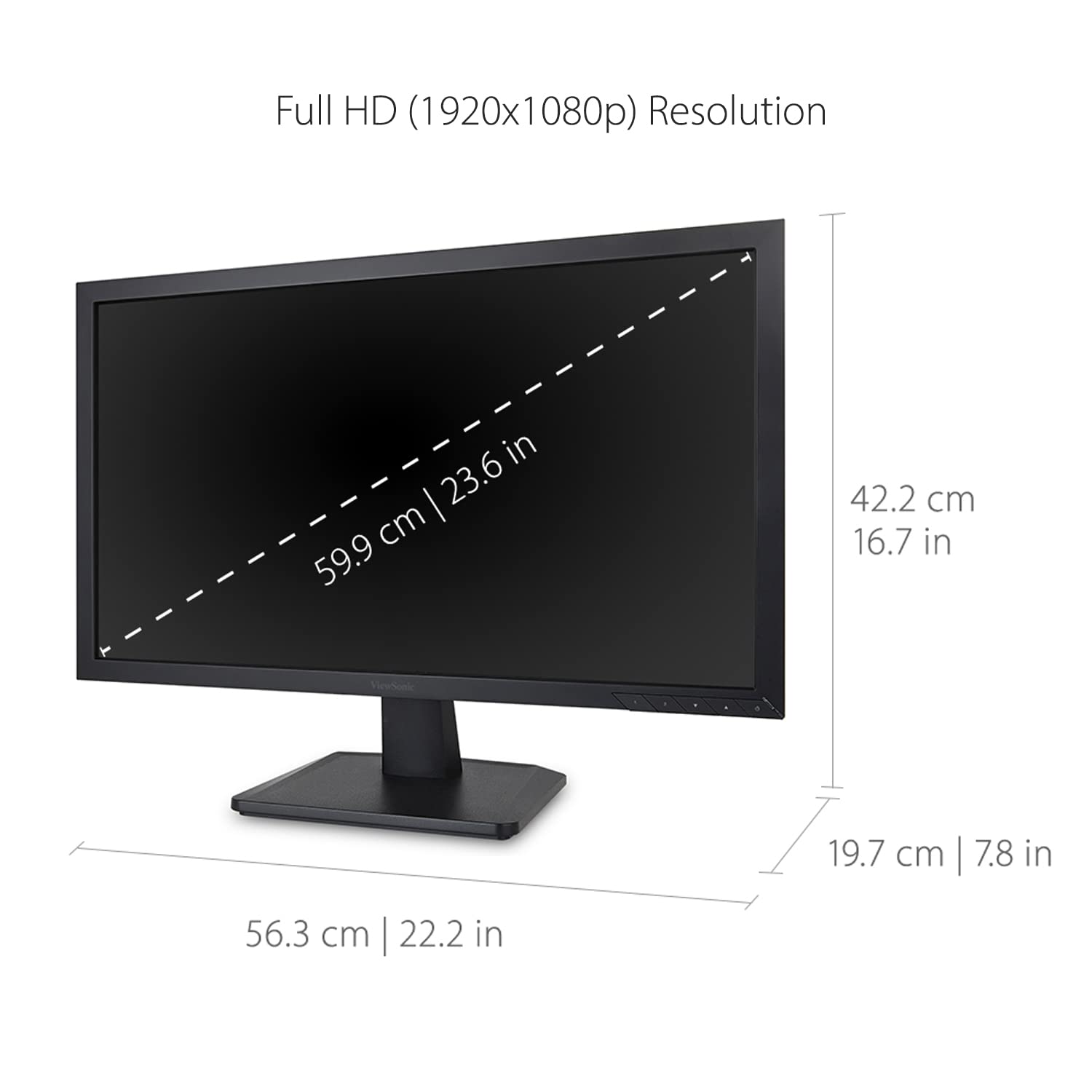 ViewSonic VA2452SM 24 Inch 1080p LED Monitor DisplayPort DVI and VGA Inputs for Home and Office Black