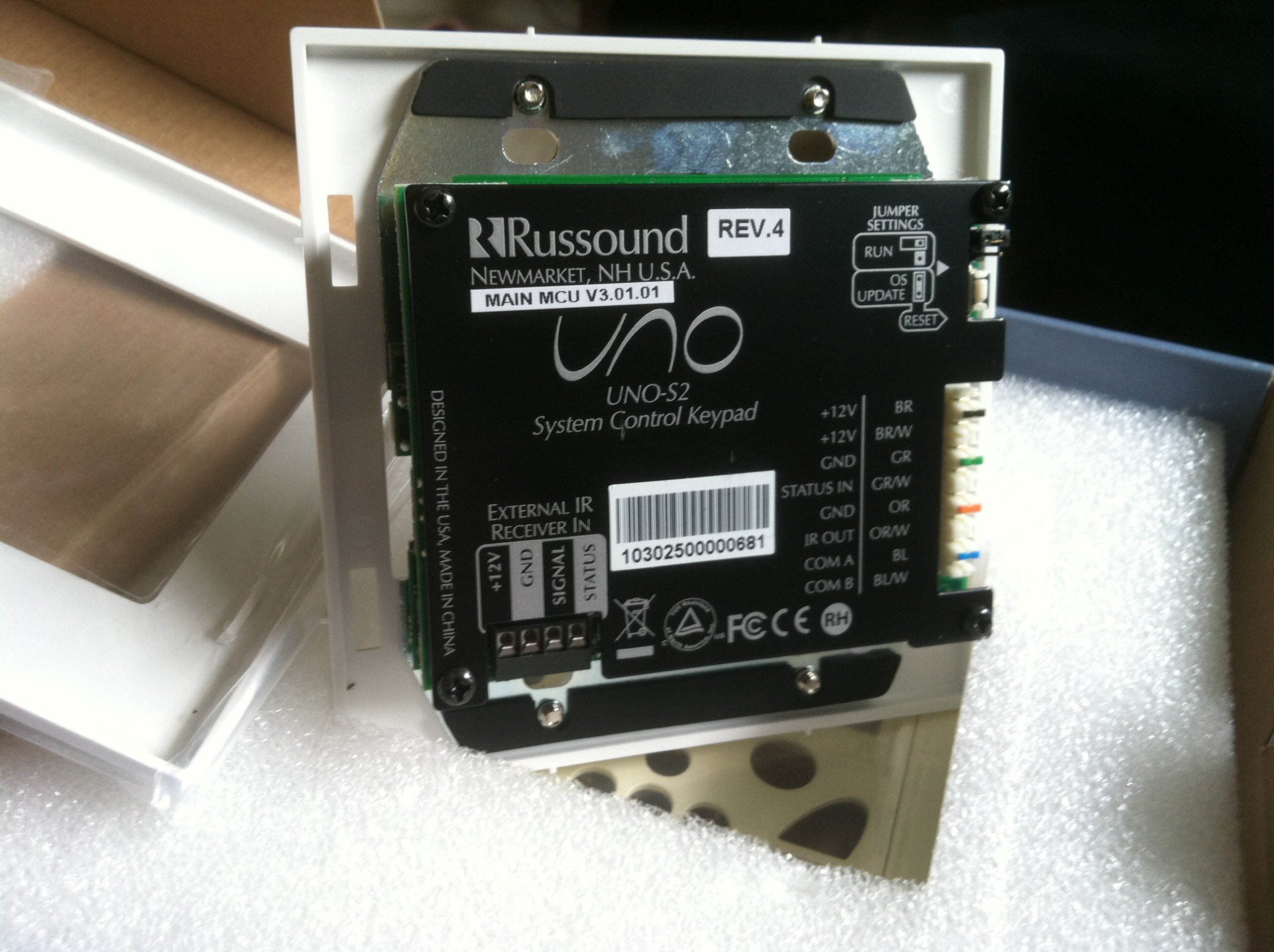 Russound Uno S2 Double Gang Keypad