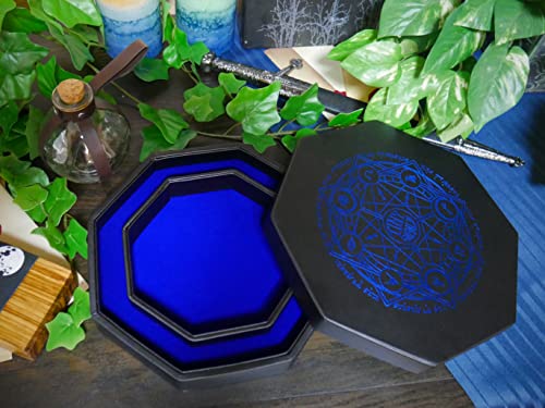 Tiny Gremlin Octagonal Dice Tray (Blue with Design)
