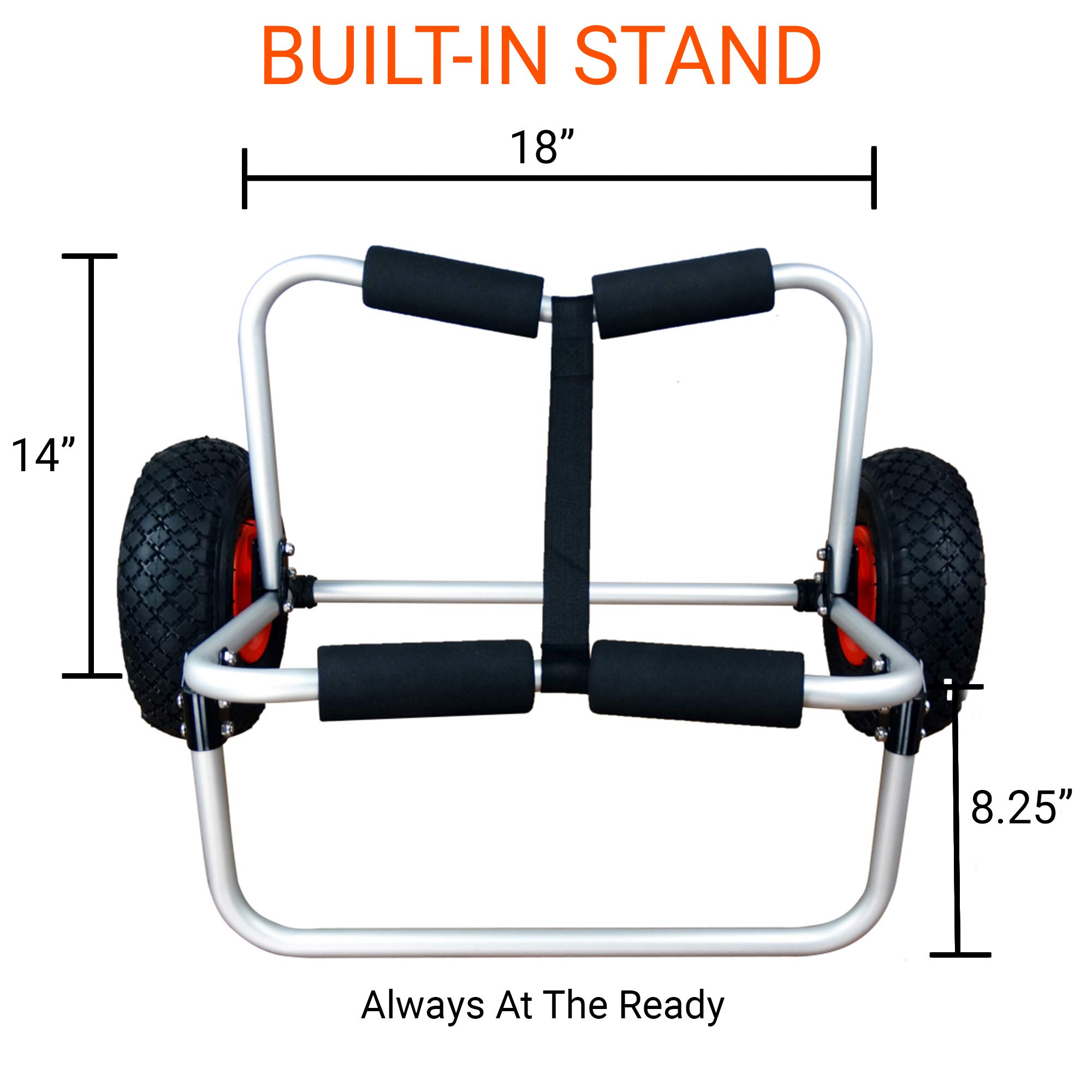 BKC UH-KC271 Two-Wheeled Cart for Kayaks, Stand Up Paddle Boards, Canoes - Easy Overland Transport at the Lake, Beach, or Reservoir