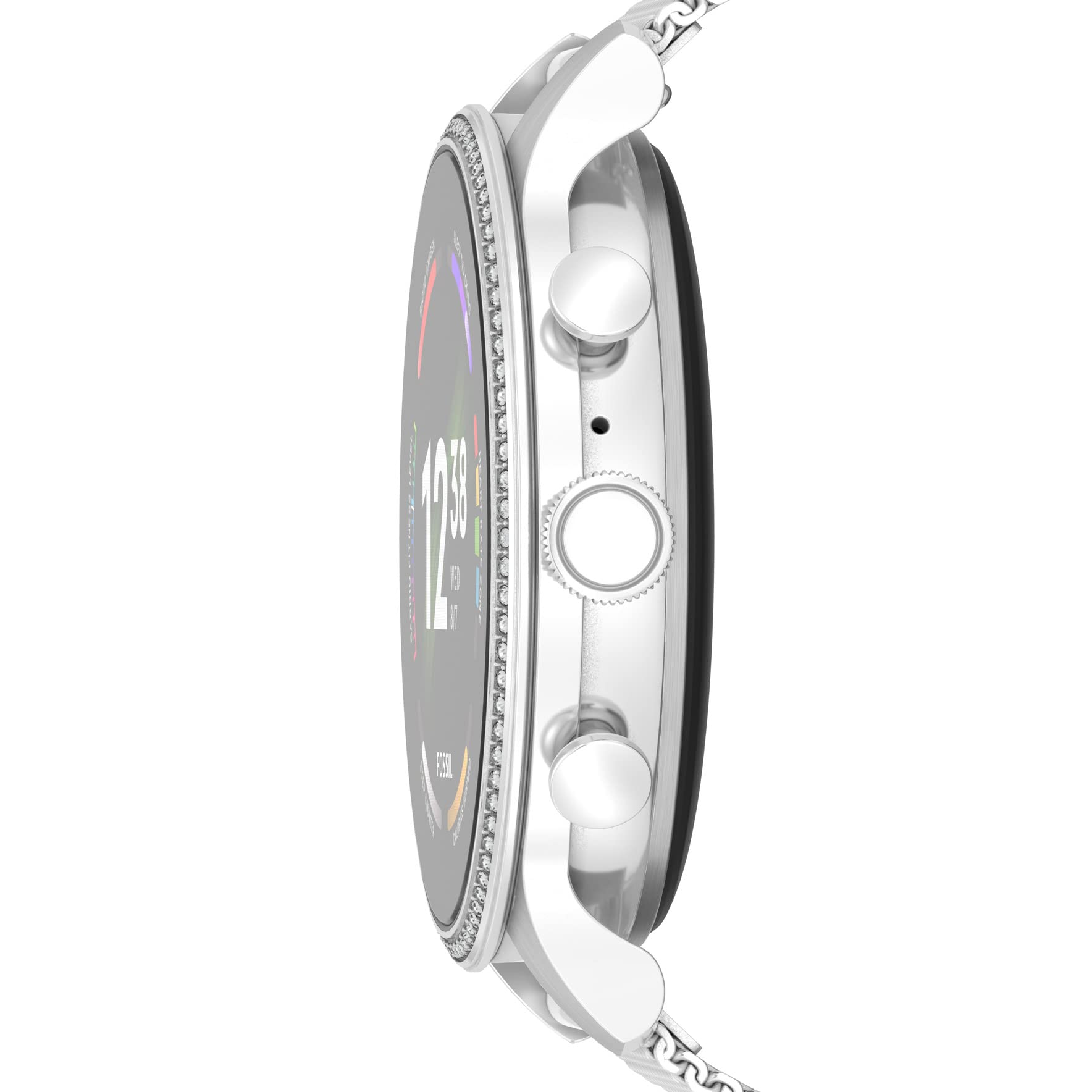 Fossil Unisex Gen 6 42mm Stainless Steel Mesh Touchscreen Smart Watch, Color: Silver (Model: FTW6083V)