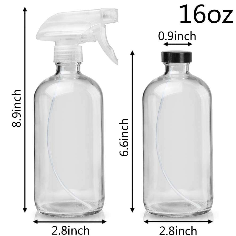 Cosywell Glass Spray Bottles Empty 16oz Boston Round Bottle Refillable Container Small Travel Containers 20ml for Toiletries TSA Approved Silicone Cream Jars