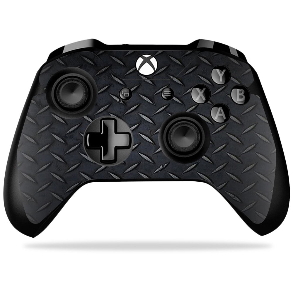 MightySkins Skin Compatible with Microsoft Xbox One X Controller - Black Diamond Plate | Protective, Durable, and Unique Vinyl wrap Cover | Easy to Apply, Remove, and Change Styles | Made in The USA