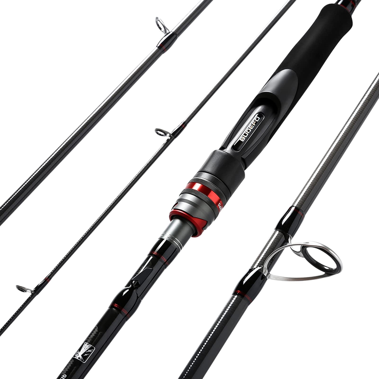 BUDEFO Travel Portable Baitcasting Fishing Rods Spinning and Casting Rod 24 Ton Carbon 6ft-11ft 3Pc and 4Pc Fishing Pole