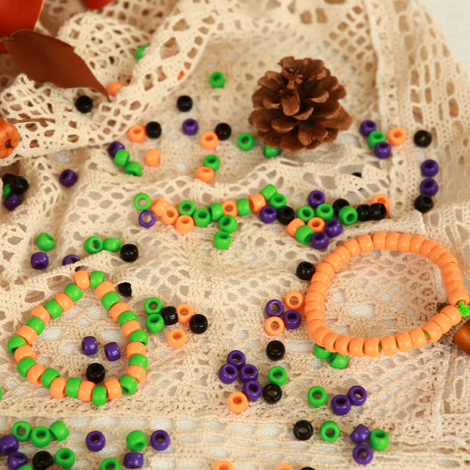 Efivs Arts Halloween Giant Crayon Beads,Pony Beads Halloween Beads Big Spcaer Beads for Halloween DIY Crafts - Approximately 1000pcs(6 x 9 mm)