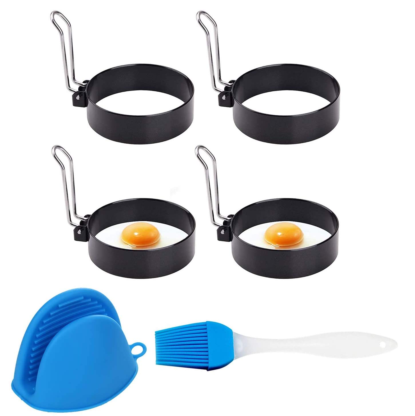 Egg Ring,4 Pack Round Breakfast Household Mold Tools Cooking,Round Egg Cooker Rings For Frying Shaping Cooking Eggs,Egg Maker Molds