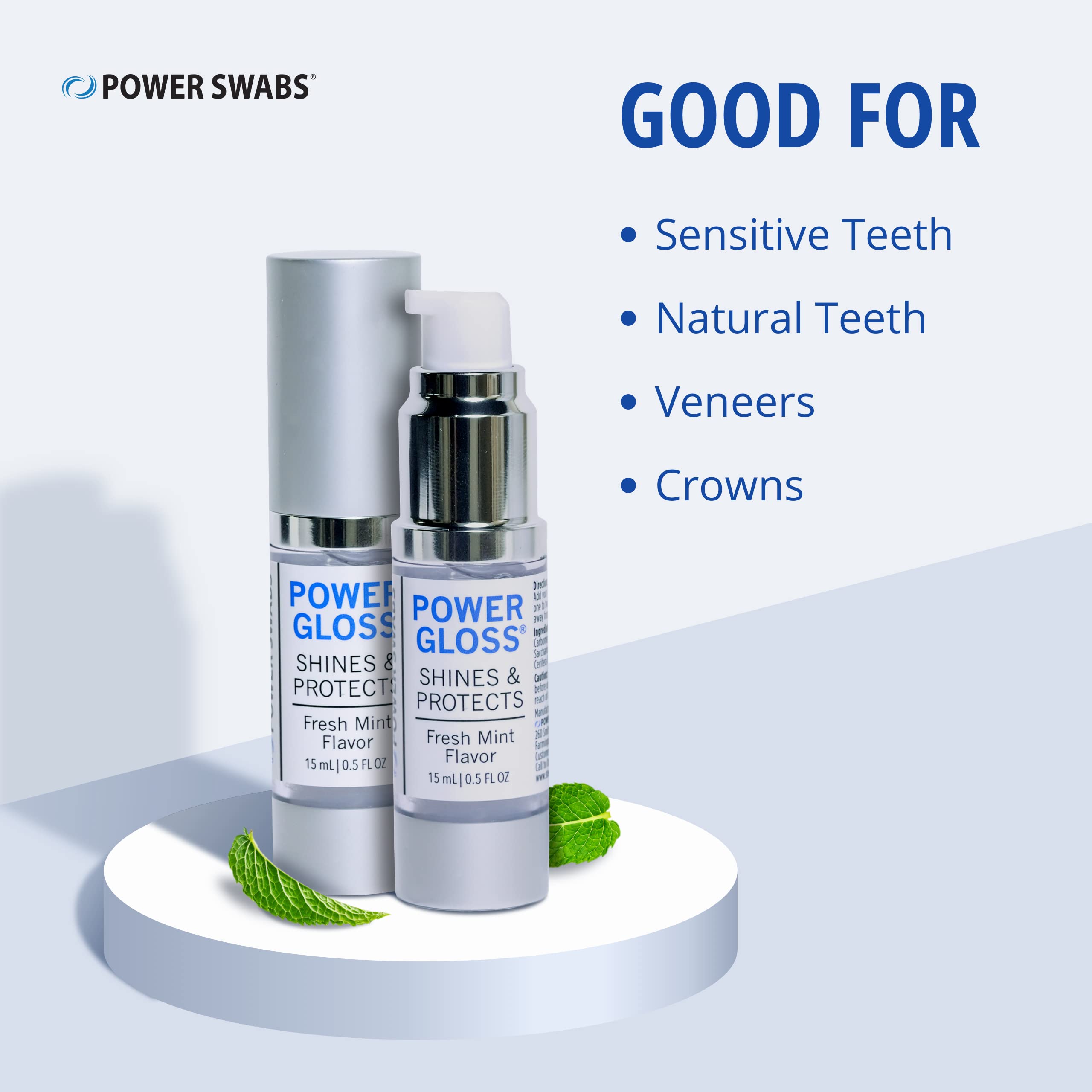 Power Swabs Power Gloss Toothpaste, Lifts Stains & Freshens Breath, Non-Abrasive, Fluoride Free