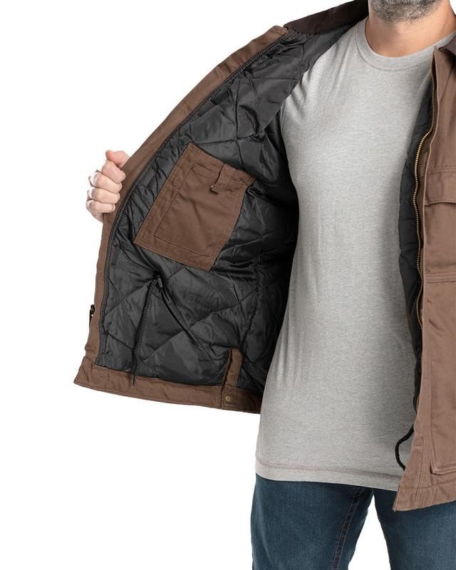 Berne Men's Original Washed Chore Coat, 2X-Large Regular, Bark