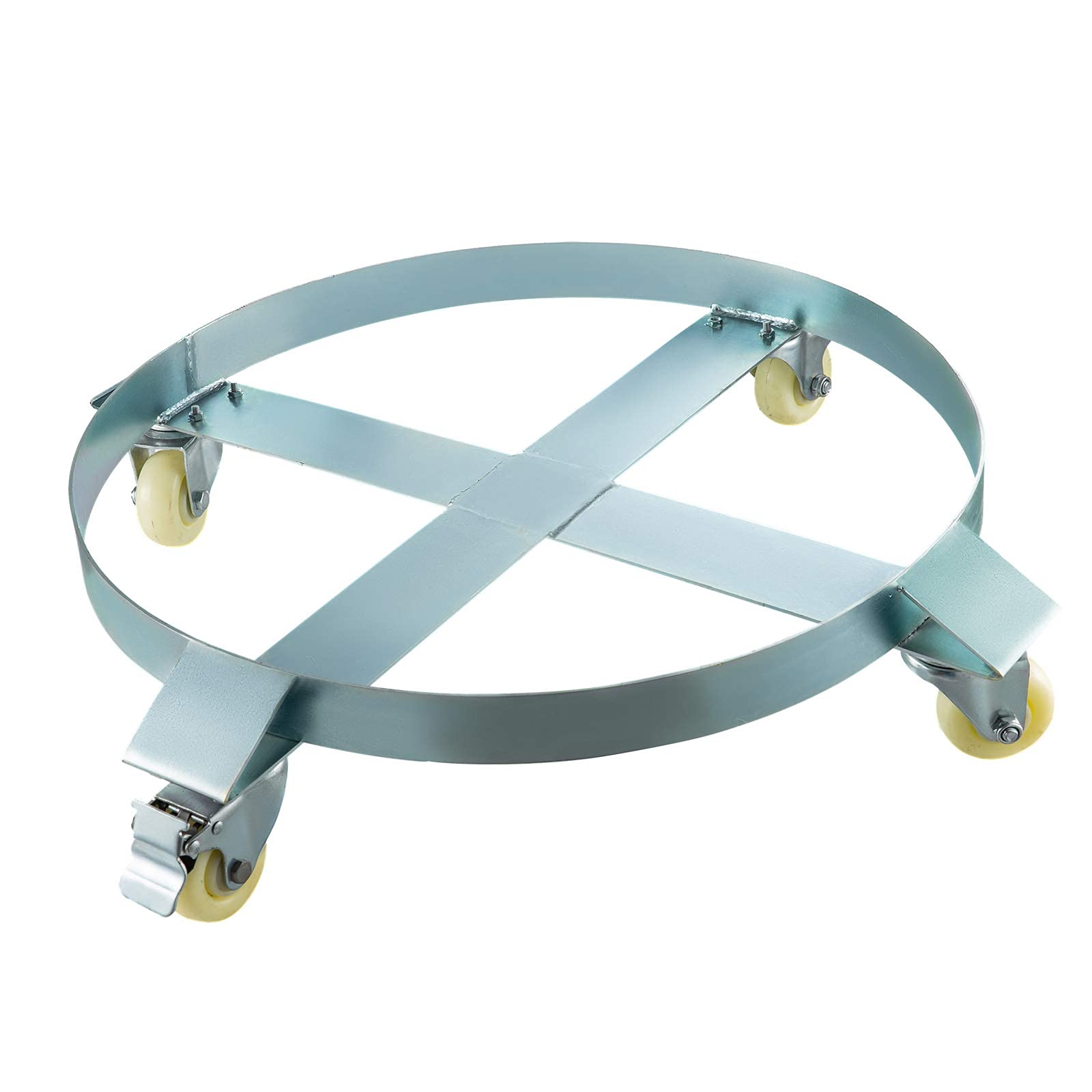 BestEquip Heavy Duty Drum Dolly 4 Swivel Caster Wheel 55 Gallon Steel Frame Non Tipping 2 Pack with Brake