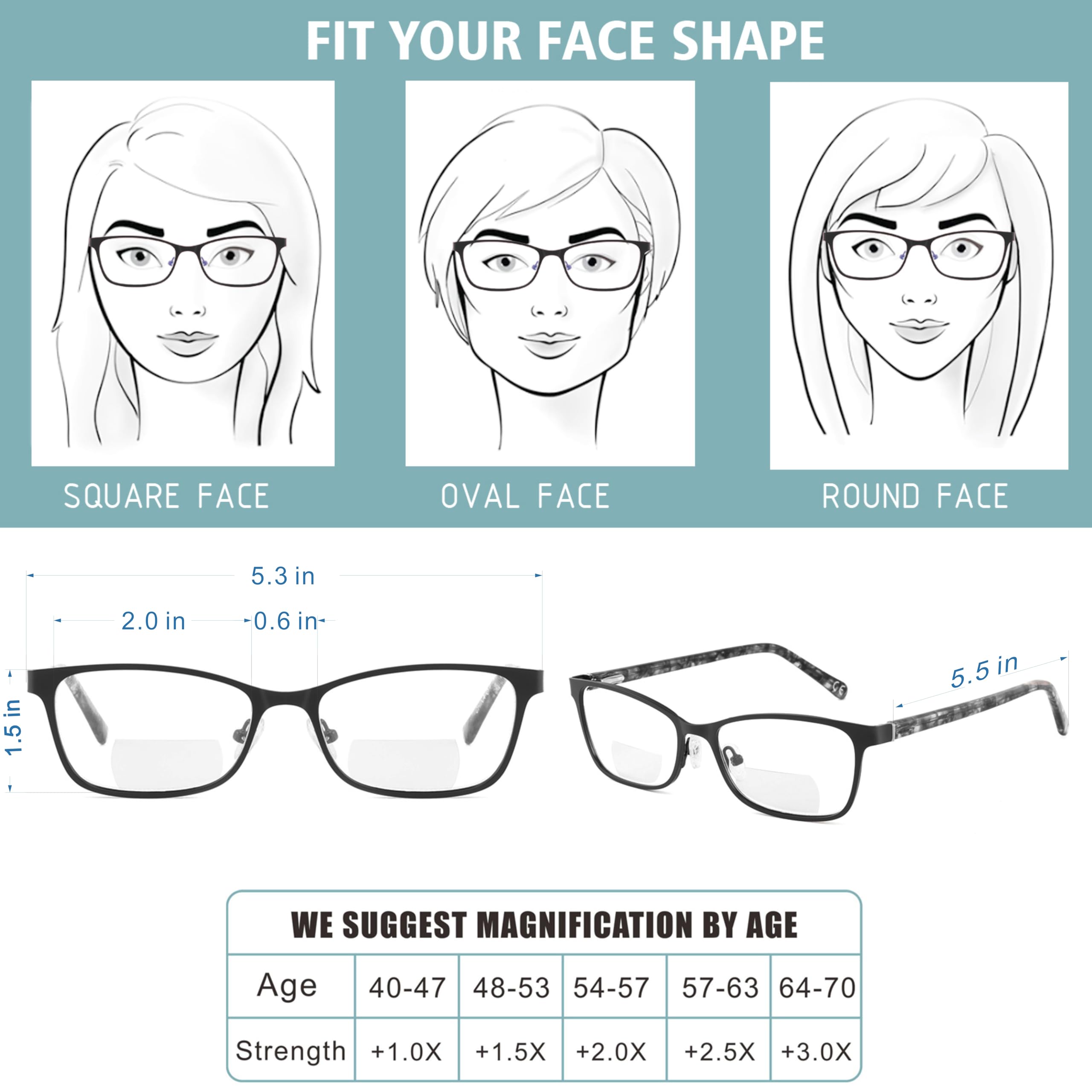 Bifocal Reading Glasses Women Cateye Blue Light Blocking Reader Stylish Clear Upper Computer Designer Small Frame Cute Ladies Cheater Red Eyeglasses Fashion Lined Metal Farsighted Spectacle +2.25