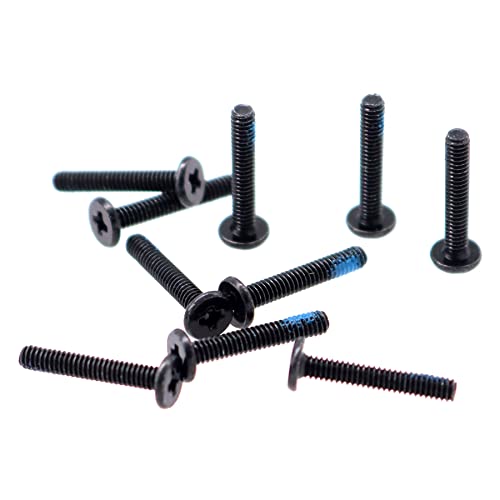 Deal4GO 10-Pack M2 x 12 mm Phillips Flat Head Screw w/Nickel Plated Replacement for Laptop Bottom Cover Screws (Black)