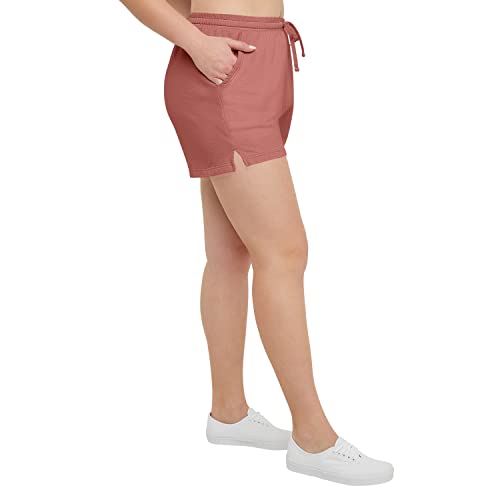 Hanes Originals Garment Dyed, Fleece Women, Sweat Shorts, 3", Nantucket Red