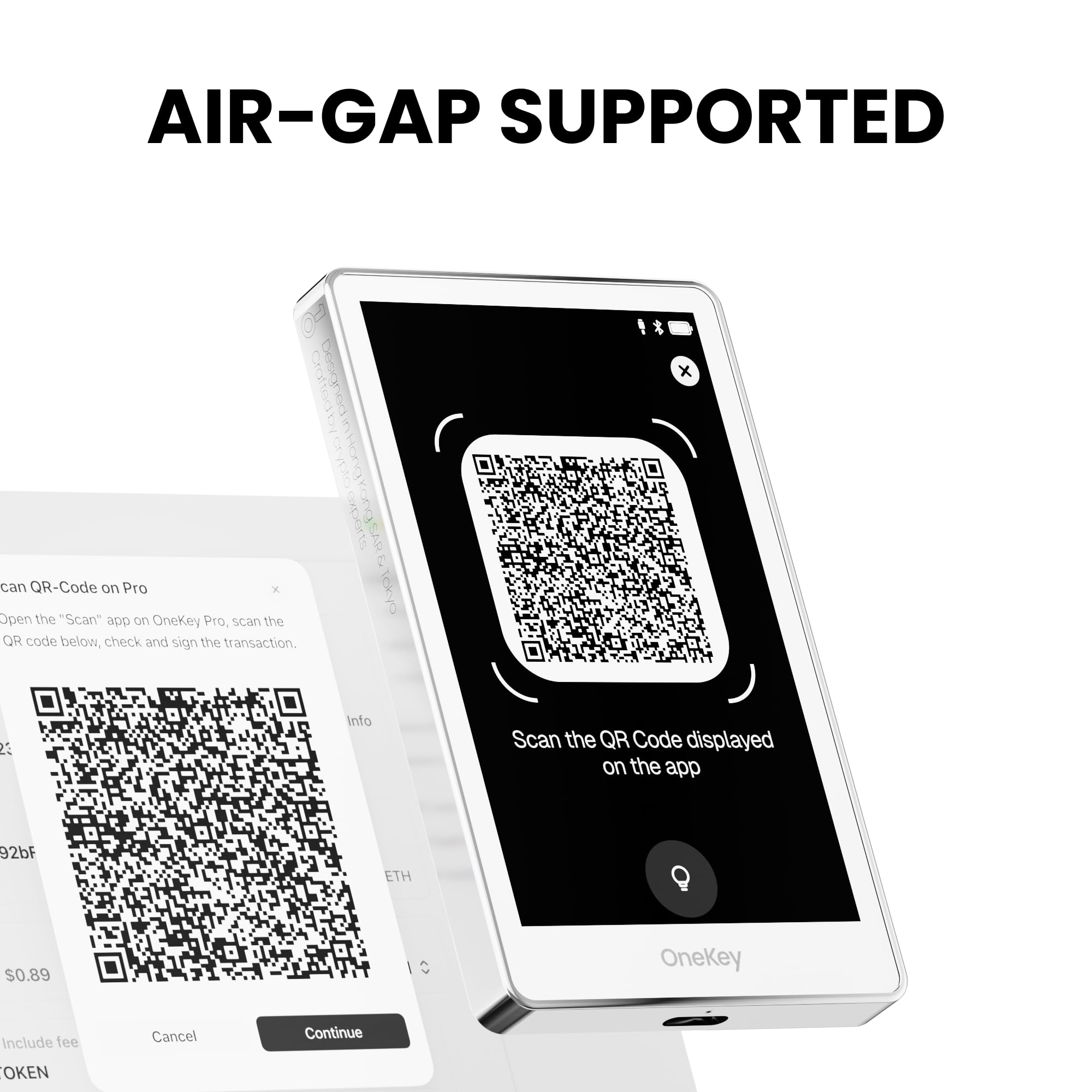 Crypto Hardware Wallet OneKey Pro - 4 EAL 6+ Highest Security Chips, 5000+Coins & NFT, Anti-Tamper 3.5" TouchScreen, HD Camera & Bluetooth, Fingerprint Unlock, Cold Storage for BTC, ETH, SOL, BNB...