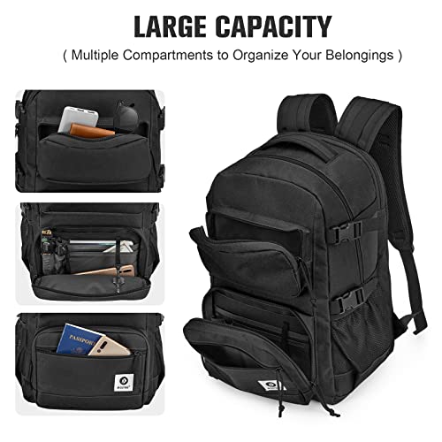 G4Free Travel Work Laptop Backpack for Men Women Heavy Duty Water Resistant Casual Business Daypack Fits 15.6 Inch(Black)