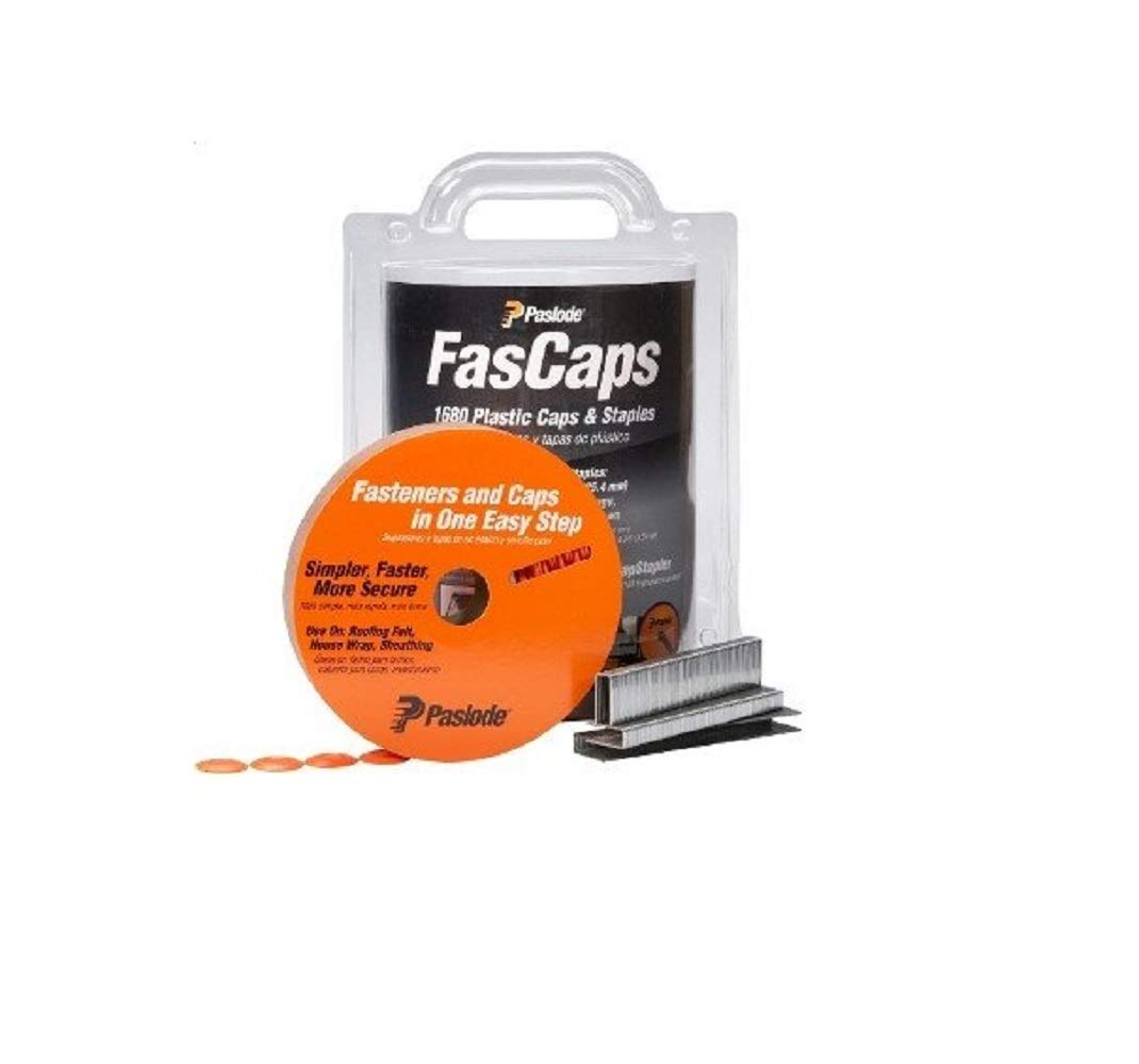 Paslode 650592 FasCaps 18 Gauge Plastic Caps and Staples, 1680 Count