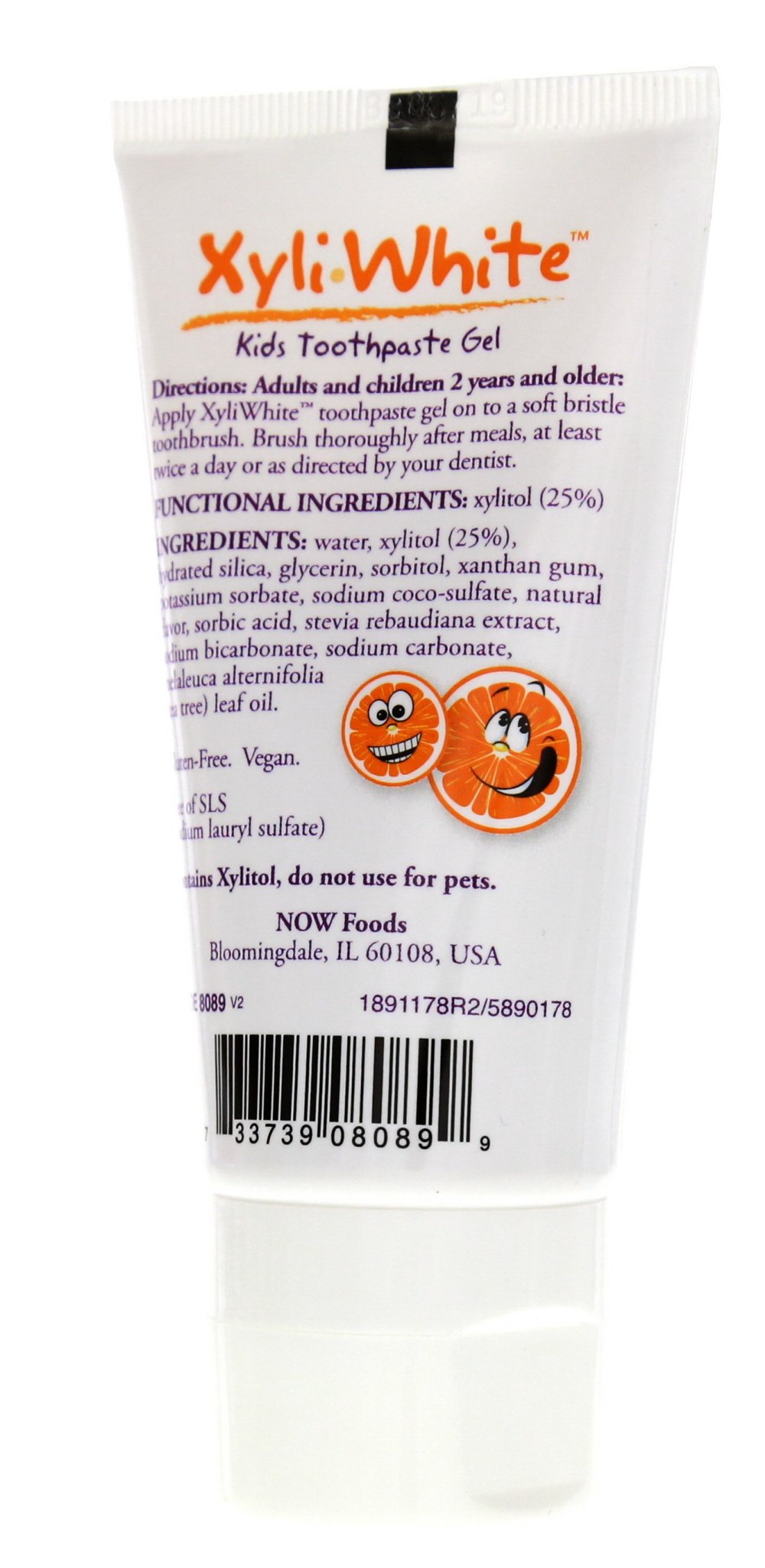 XyliWhite Orange Splash Kids Toothpaste Now Foods 3 oz Gel Pack of 2