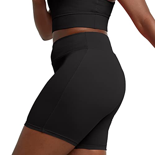 Hanes Women's Stretch Bike Cotton Athletic Inseam Shorts Coat, Black, XX-Large