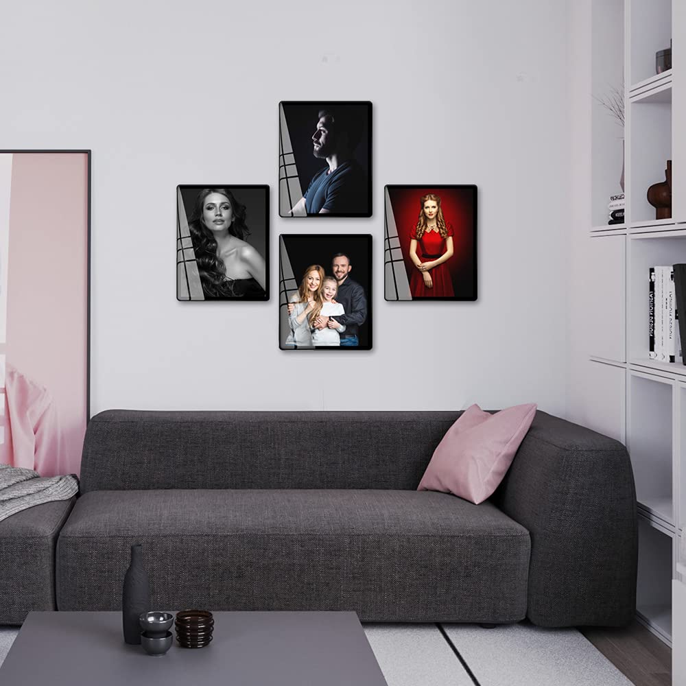 Bluesun 11x14 Picture Frame Black, Real Glass Frame, can be Horizontal and Vertical, Matted for Wall and Tabletop Decor