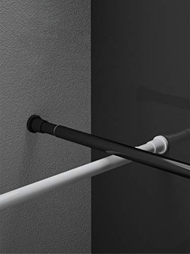 No Drilling 304 Stainless Steel Shower Curtain Pole 706,Double Spring Pressure Extendable Rail Hanging Pole 50-190cm (Size : 105-130cm) (Color : Black, Size : 5090cm)