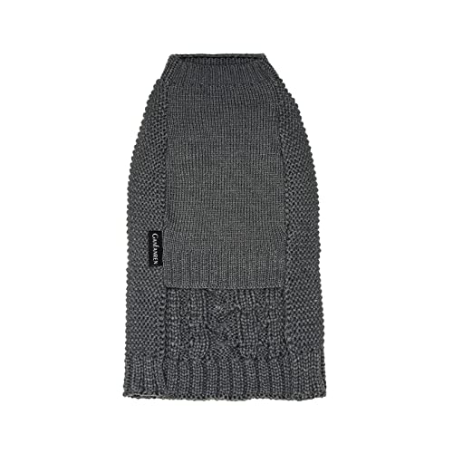 Ganfanren Dogs Sweater Knitted Winter Pullover Pet Coat Clothes (Grey Braided, Small)