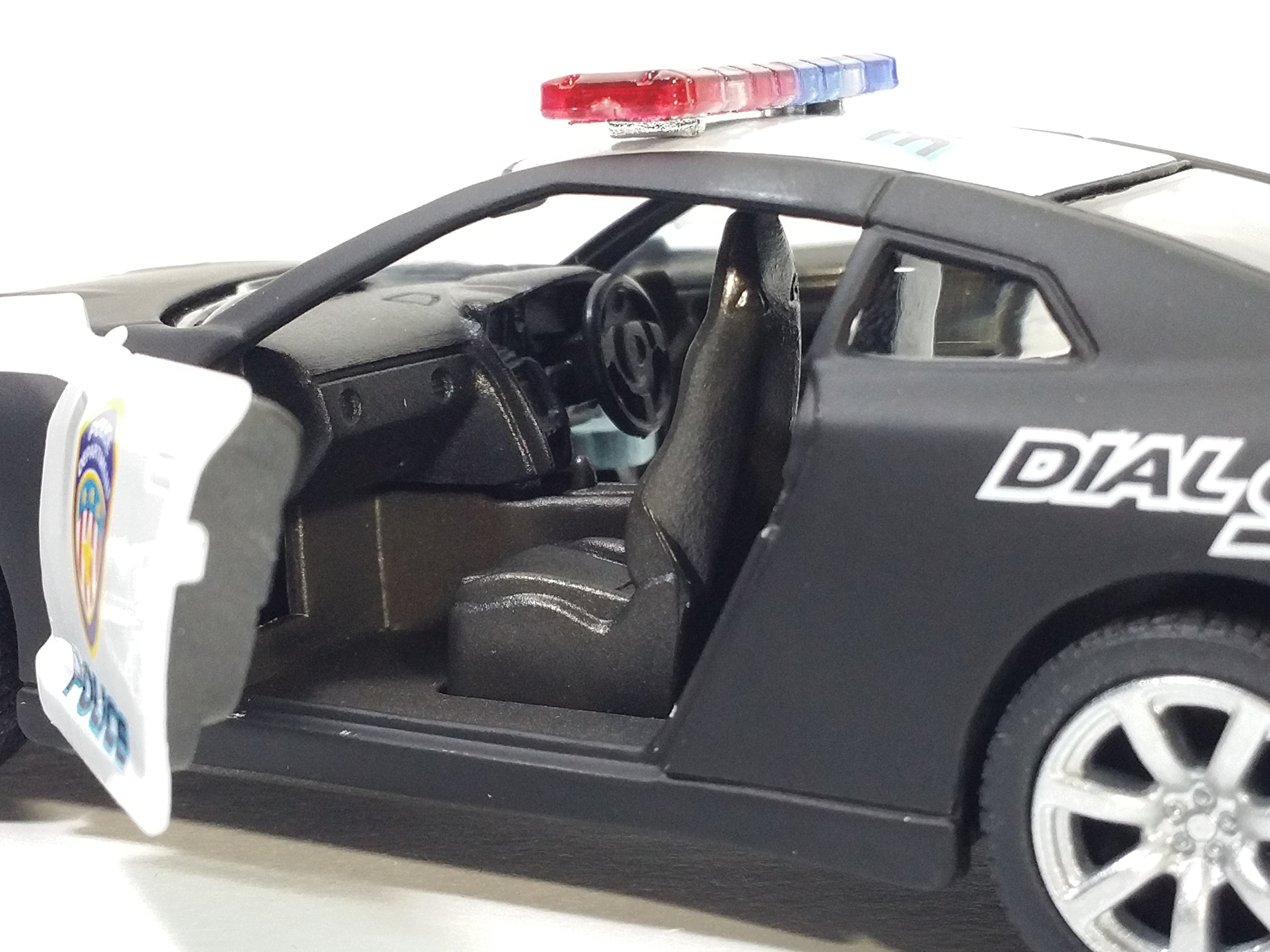 KiNSMART 2009 Nissan GT-R R35 Police Edition 5" 1:36 Scale Die Cast Metal Model Toy Car w/Pullback Action