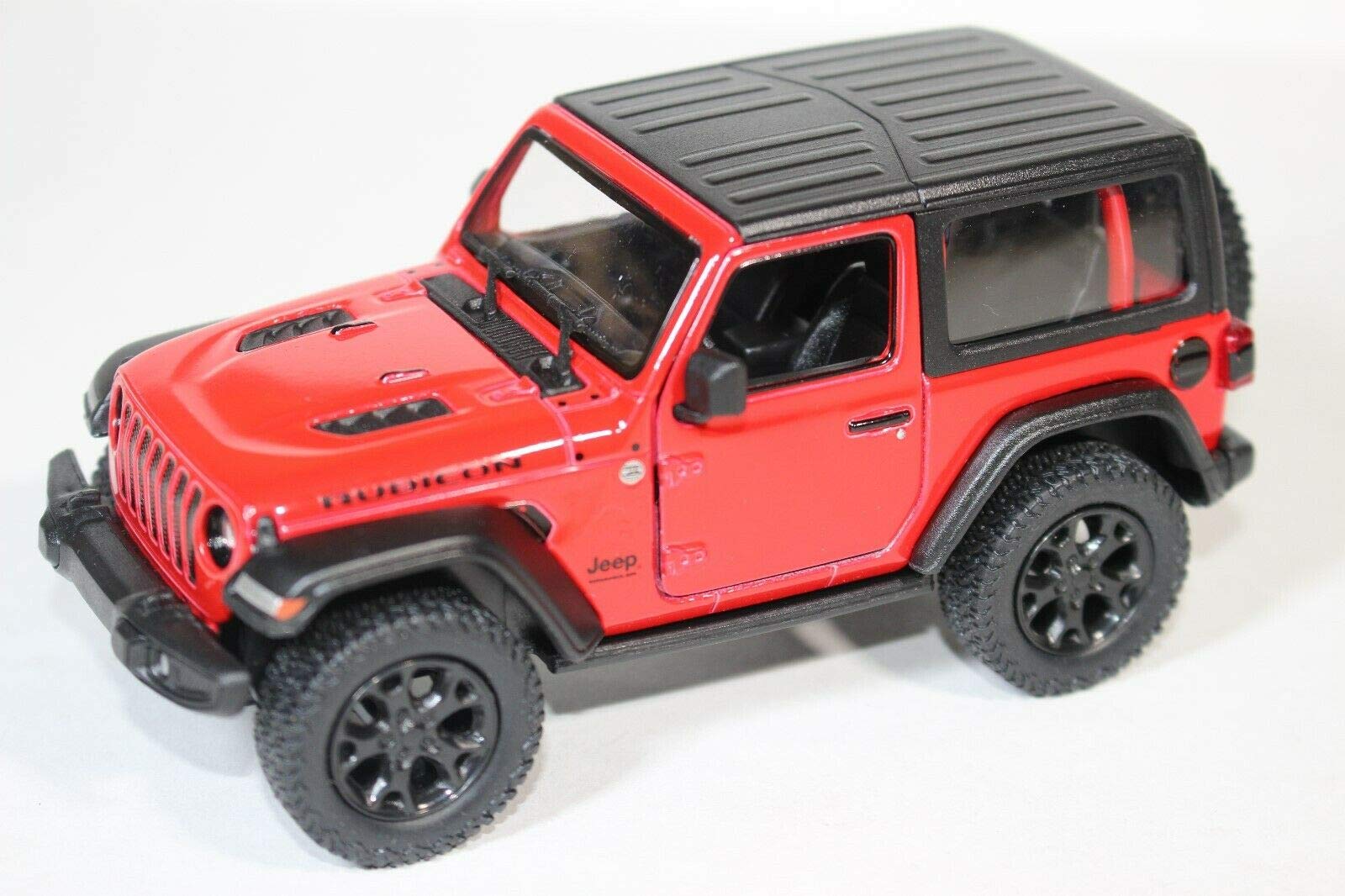 KiNSMART 2018 Jeep Wrangler Rudicon Hard Top Red 5" 1:34 Scale Die Cast Metal Model Toy w/ Pullback Action