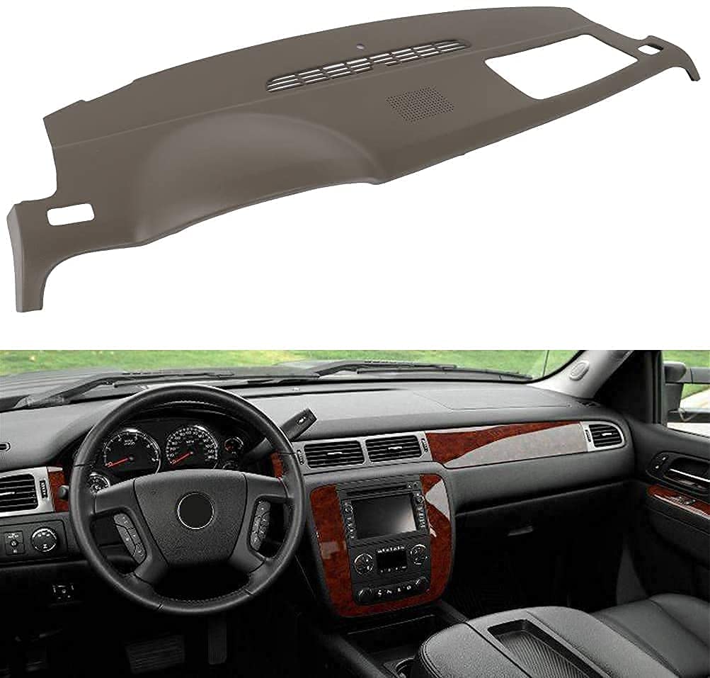 MIKAAUTO MIKA Dash Board Cover Cap Overlay Compatible with Chevy 07 14 Tahoe Silverado LTZ Sierra SLT Tahoe Avalanche Suburban Yukon Denali XL Molded wo Dash Speaker Matte Black