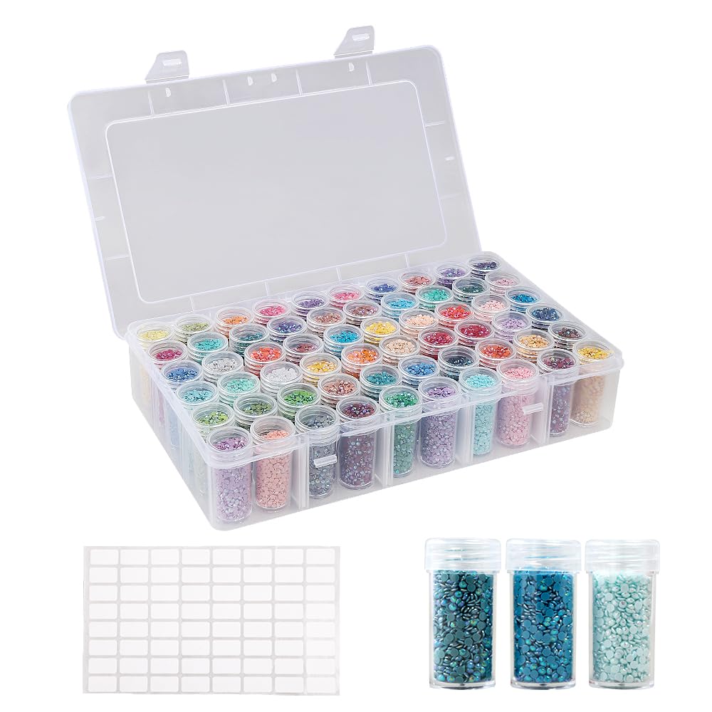 Diamond Painting Storage Containers, 60 Grids Bead Organizer Box with Adjustable Dividers, Diamond Art Bead Box Organizer