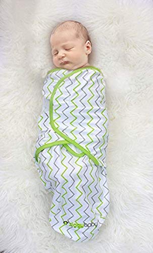 Ziggy Baby Swaddle Blanket Wrap Set Chevron, Dot, Solid, Grey/Green/White, 3 Pack