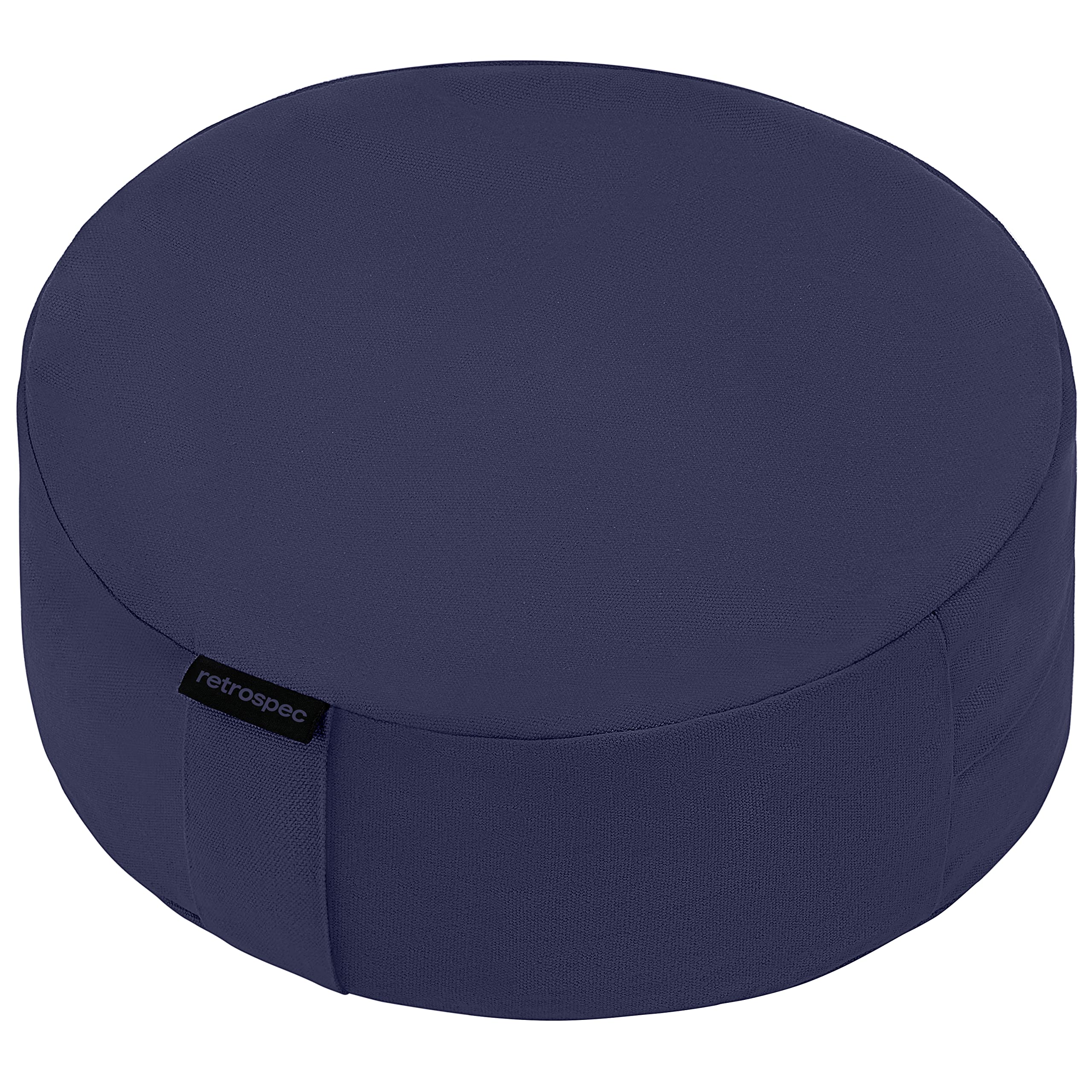 Retrospec Sedona Zafu Meditation Cushion Filled w/Buckwheat Hulls - Yoga Pillow for Meditation Practices - Machine Washable 100% Cotton Cover & Durable Carry Handle; Round, Midnight