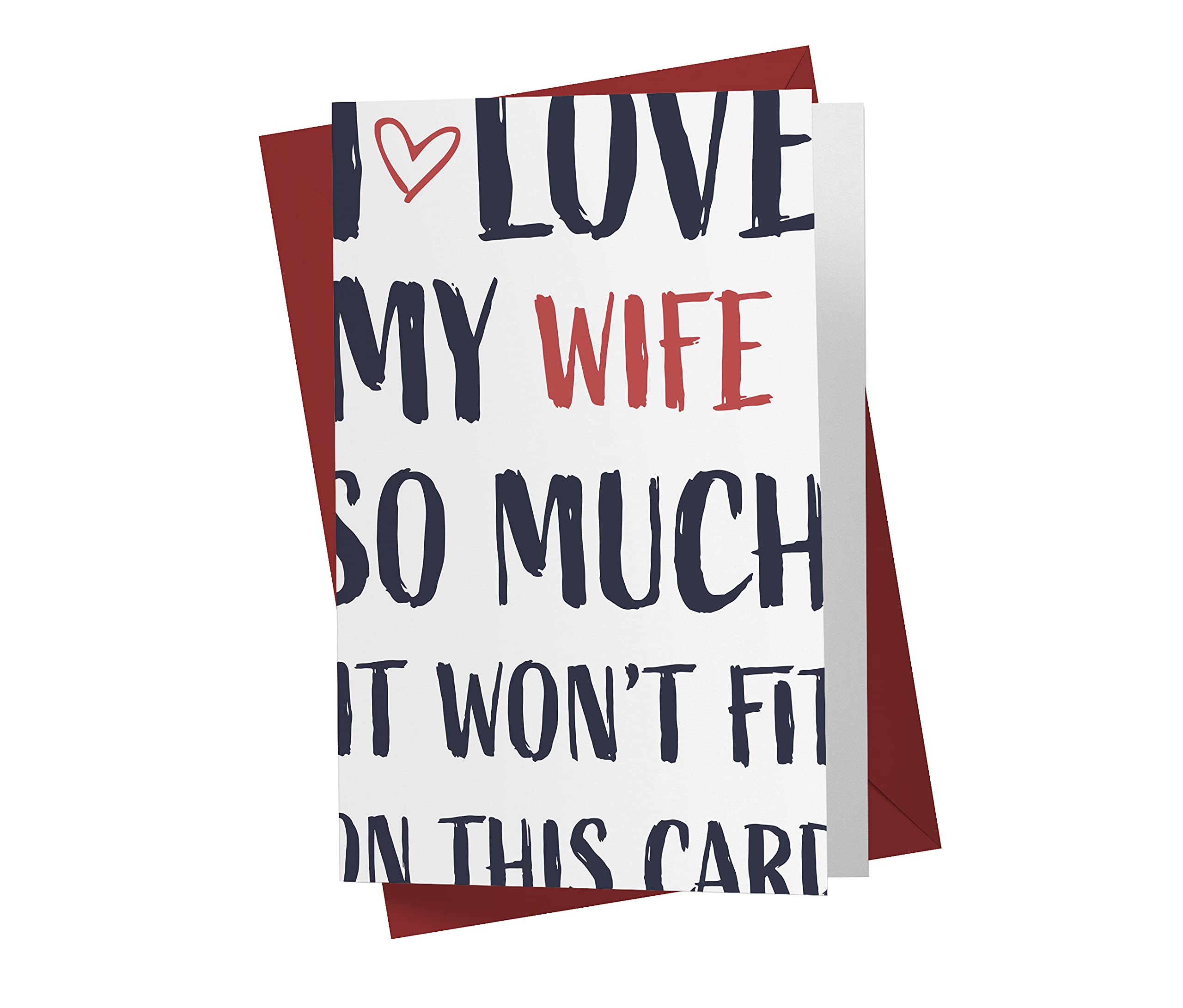 Karto Sweet and Funny Birthday Card For Wife, Large 5.5 x 8.5 Greeting Card, Birthday Card For Wife From Husband, Happy Birthday Wife Card This Much Wife
