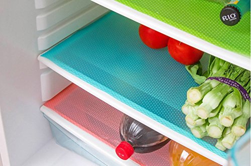Cafurty 6 Pcs Refrigerator Liners, Can Be Cut Refrigerator Mats Waterproof Fridge Pads Vegetable Fruits Fresh Pad Drawer Table Placemats Cabinet Protective Pads Shelves Mats