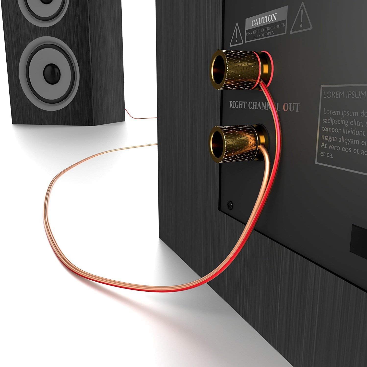 KabelDirekt – Pure Copper Stereo Audio Speaker Wire & Cable – Made in Germany – 14 AWG Gauge – 100 feet – (for HiFi Speakers and Surround Sound Systems, Pure Copper, with Polarity Markings)