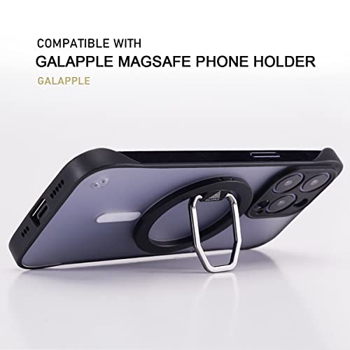 GALAPPLE Ultra-Thin Frameless Magnetic Case for iPhone 14 ProMax, Black Matte Minimalist Case with Shockproof Corner& Finger Loop String, Compatible with Magsafe Charger&Accessories(6.7"- 3 Camera)