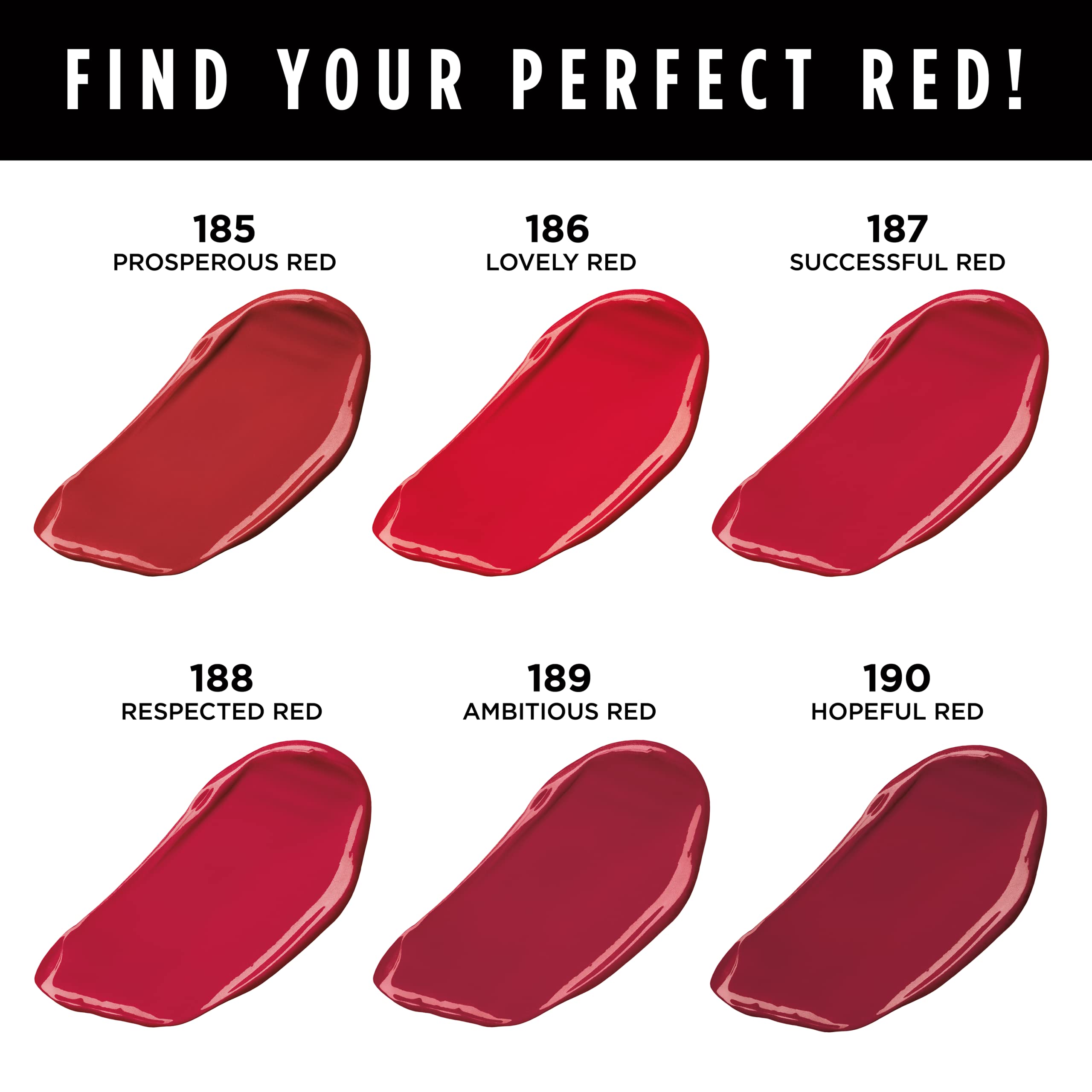 L'Oreal Paris Colour Riche Red Lipstick, Long Lasting, Satin Finish Smudge Proof Lipstick with Hydrating Argan Oil & Vitamin E, Reds of Worth, Prosperous Red, 0.13 Oz