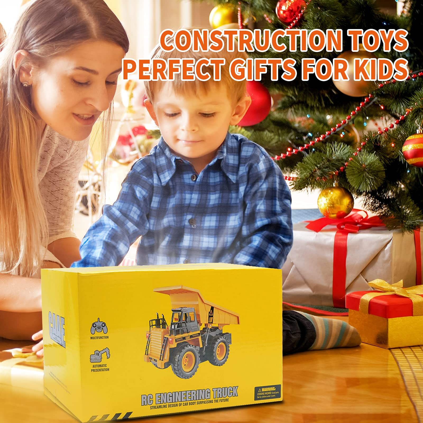 Remote Control Construction Bulldozer Toy, 6 Channel RC Bulldozer Toys, RC Construction Truck Vehicle Toys (RC Cars)