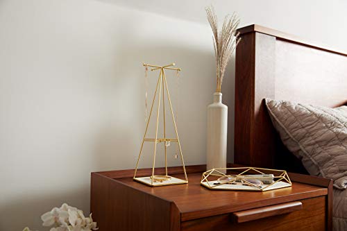 Umbra 299481-221 Prisma Tray, Geometric Plated Jewelry Storage, 11" Length x 7.25" Height x 1.5β Width, Matte Brass