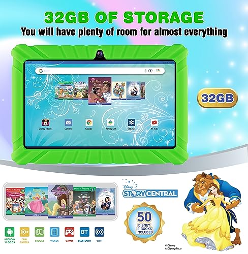 Contixo Kids Tablet Bundle V8, 7-inch HD, Ages 3-7, Toddler Learning Tablet with Camera, WiFi, Parental Control & Kid Safe 85dB Bluetooth On The Ear Headphones Bundle Pink, Perfect for Back to School