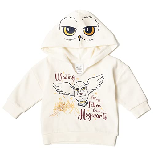 Harry Potter Hedwig Owl Hogwarts Baby Girls 3 Piece Outfit Set: Hoodie Pants Bodysuit White 3-6 Months