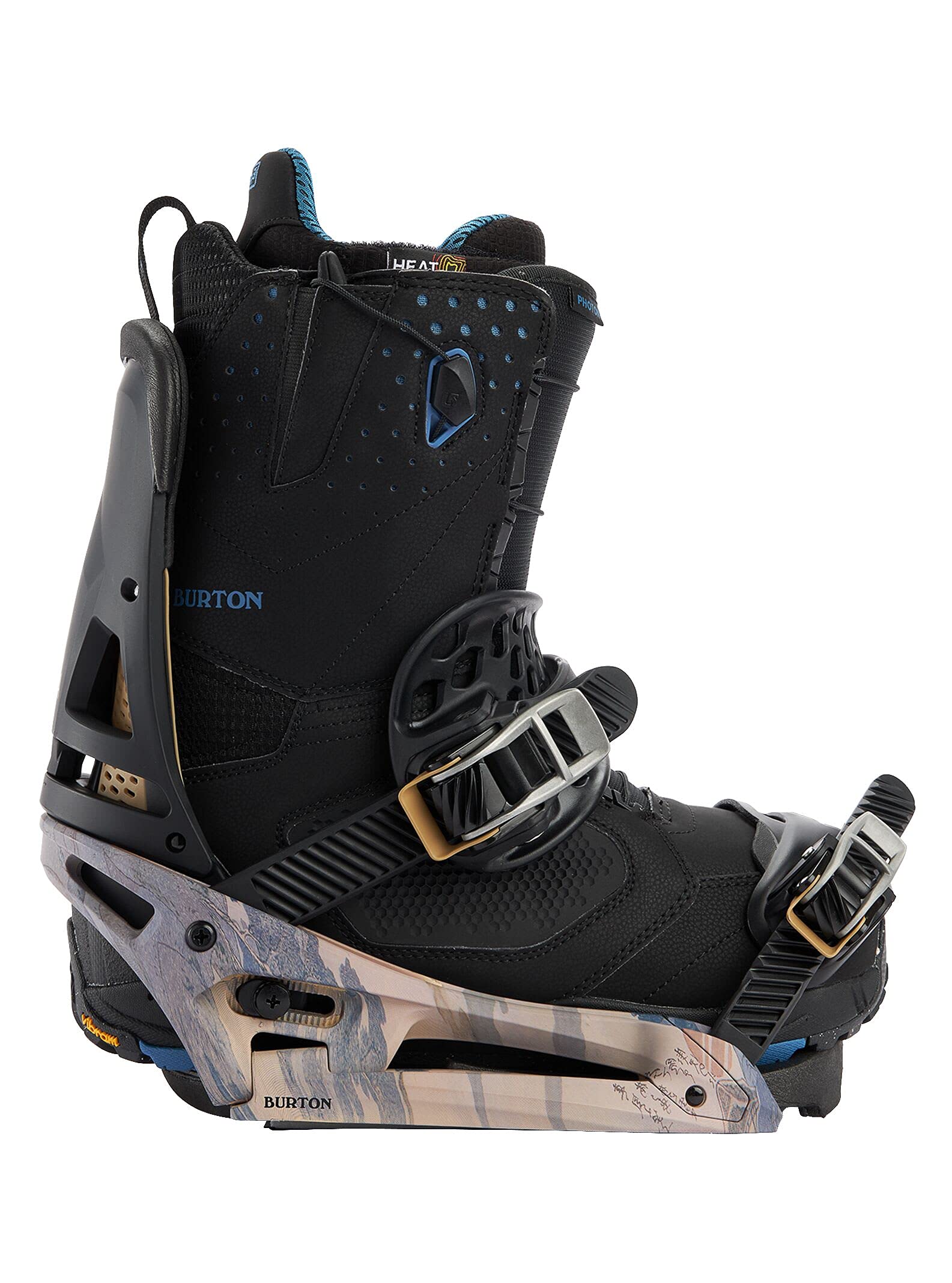 BURTON Malavita EST Mens Snowboard Bindings Dark Grey/Print Sz M (8-11)