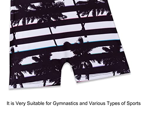 Bundle of Rainbow Star Gymnastics Leotards for Girls and Little Kids Black Palm Tree Gym Biketard Size 2t 3t