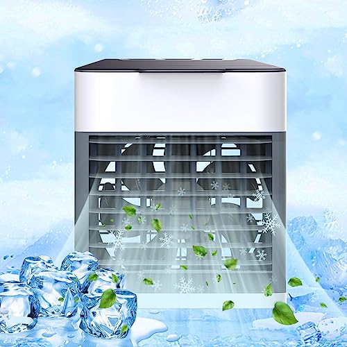 Portable Air Conditioner, 3-IN-1 Evaporative Air Cooler, 4-Speed Mini Air Conditioners with USB for Room/Office/Camping
