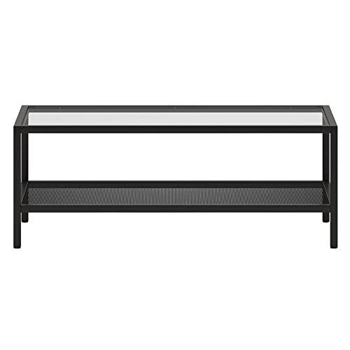 Henn&Hart 45" Wide Rectangular Coffee Table in Blackened Bronze, Modern coffee tables for living room, studio apartment essentials