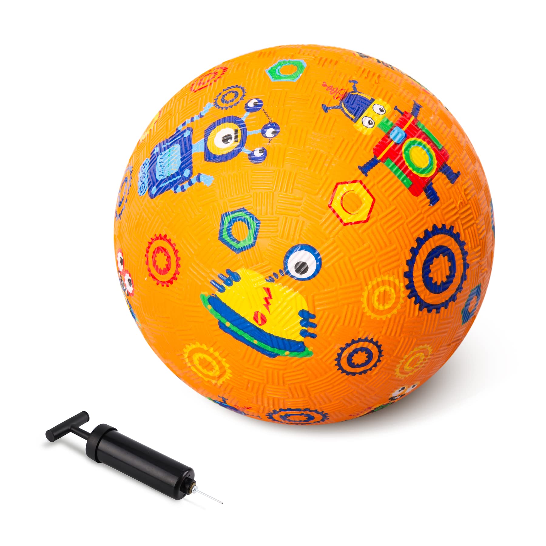 ZOOJOY Cartoon Playground Balls Toddlers, 5" Rubber Kickballs, Outdoor/Indoor Ball Game for Kids, for Boys Girls, W/Pump (Green)