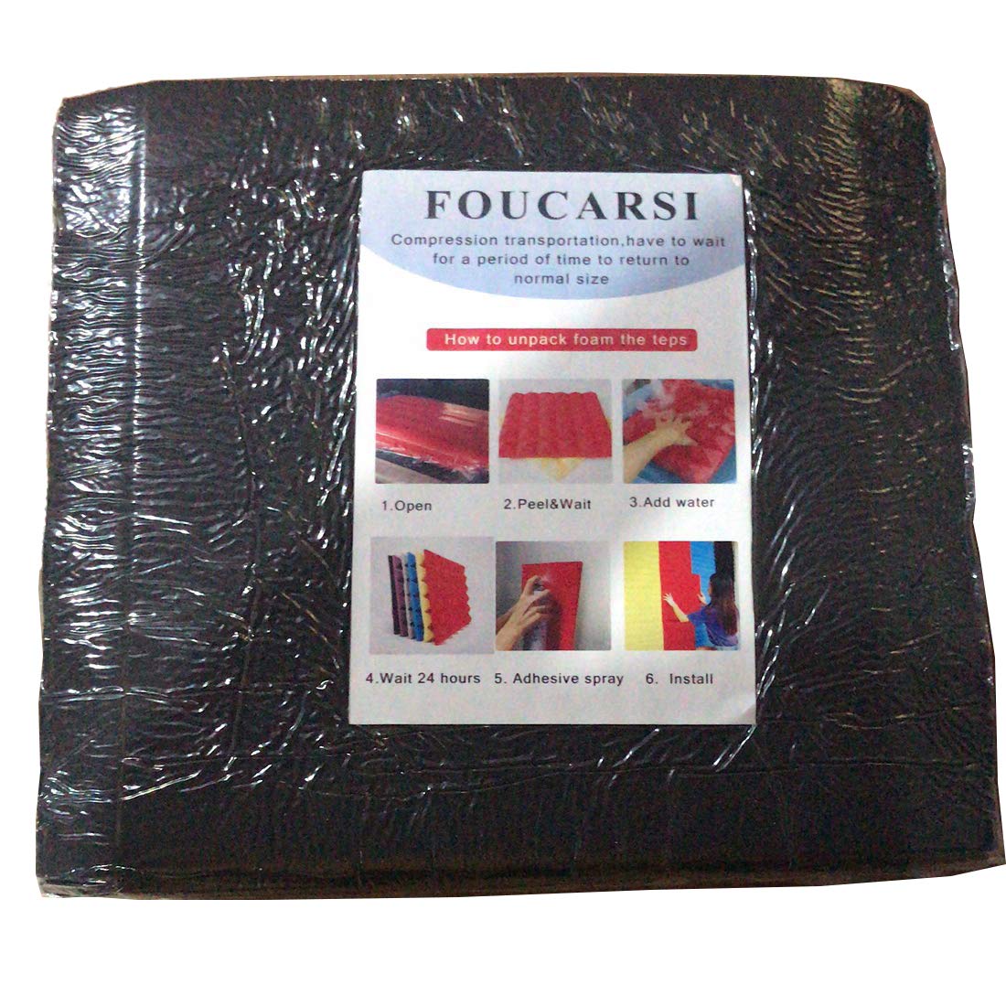 Kaishengwei Acoustic Foam Egg Crate Panel Studio Foam Wall Panel 48" X 24" X 2" (4 PACK, Black)