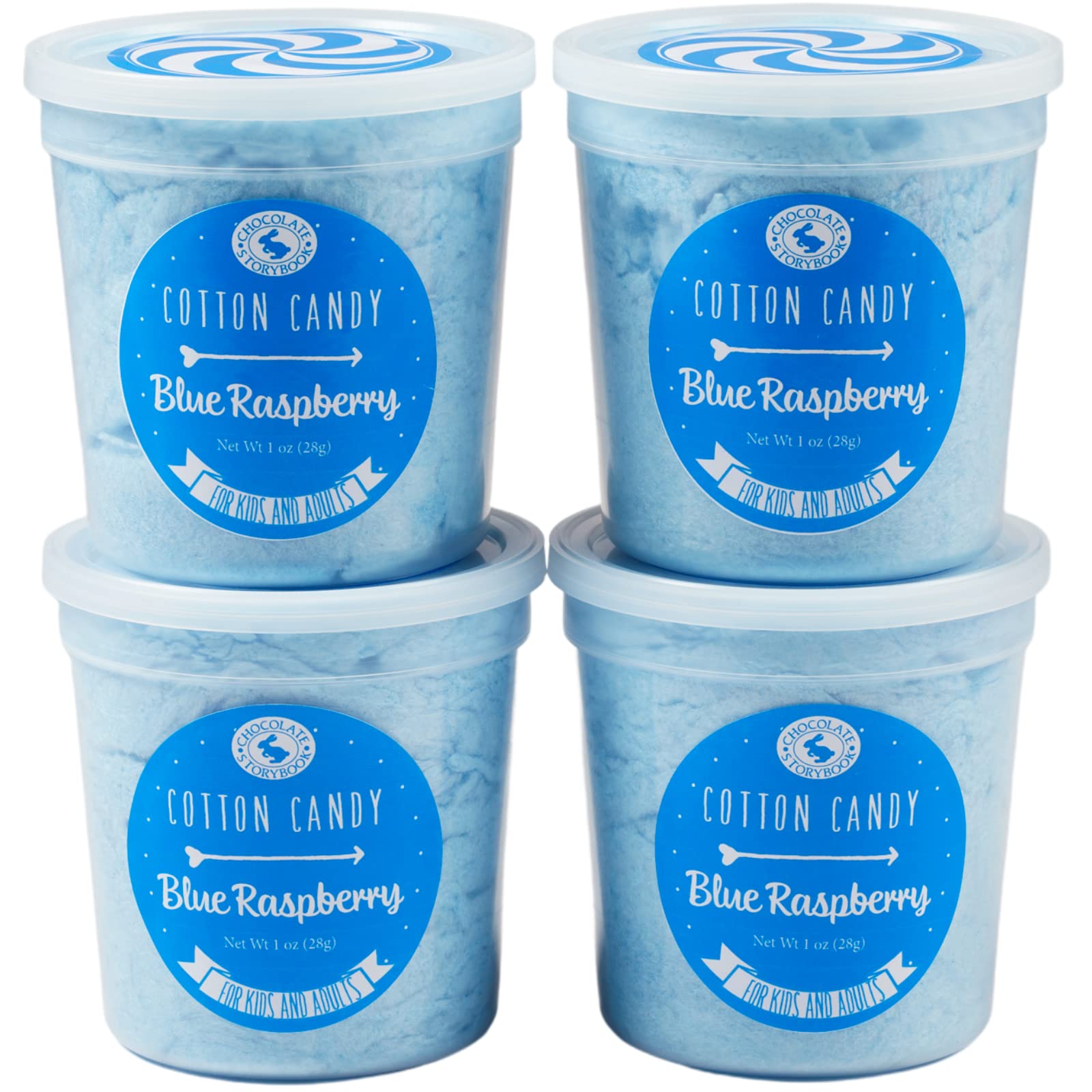 Blue Raspberry Cotton Candy Favors (Gift Set of 4) - Unique Ideas for Holidays, Birthdays, Celebrations, Party Favors