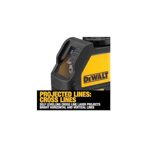 DEWALT Line Laser, Self-Leveling, Cross Line, Red Beam (DW088K)
