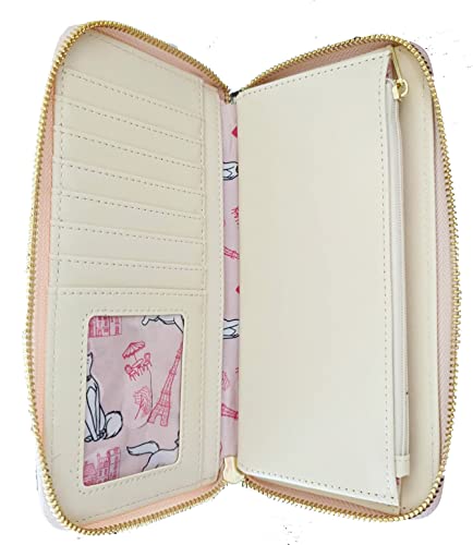 Loungefly Aristocats Duchess in Paris AOP Floral Faux Leather Zip Wallet